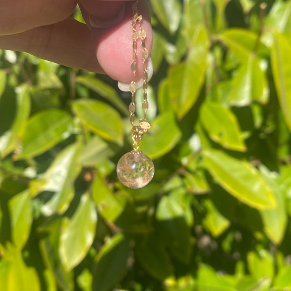 Jewelry | Pink Rutile Sphere Pendant With 18k Bale | Poshmark